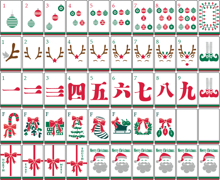 Rackin’ Rudolph Holiday themed Mahjong Set – Hip Hip Mahjong LLC